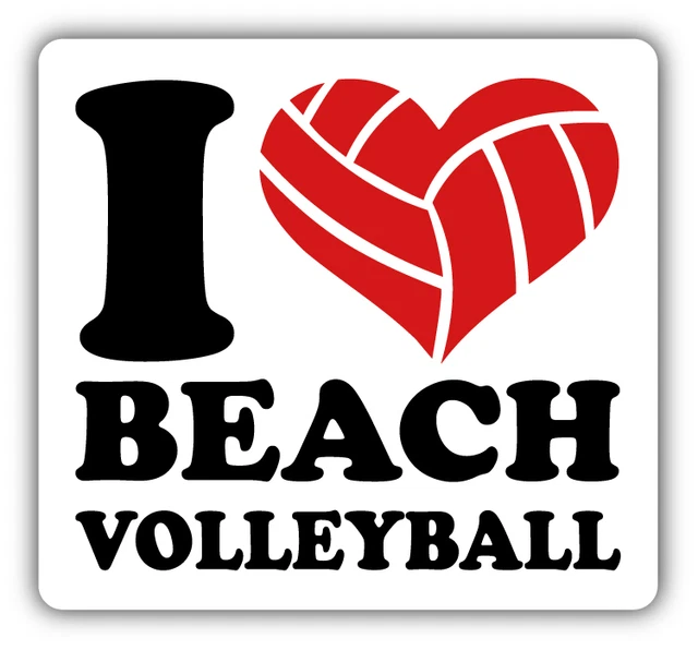 DOPASTICKER I Love Beach Volleyball Sticker Decal Phone Decal Water ...