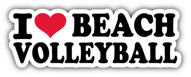 DOPASTICKER I Love Beach Volleyball Sticker Decal Phone Decal Water ...