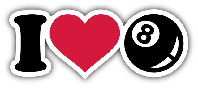 DOPASTICKER I Love Billiards Sticker Decal Phone Decal Water Bottle ...