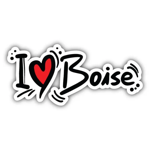 DOPASTICKER I Love Boise Car Sticker Phone Decal Water Bottle Stickers ...