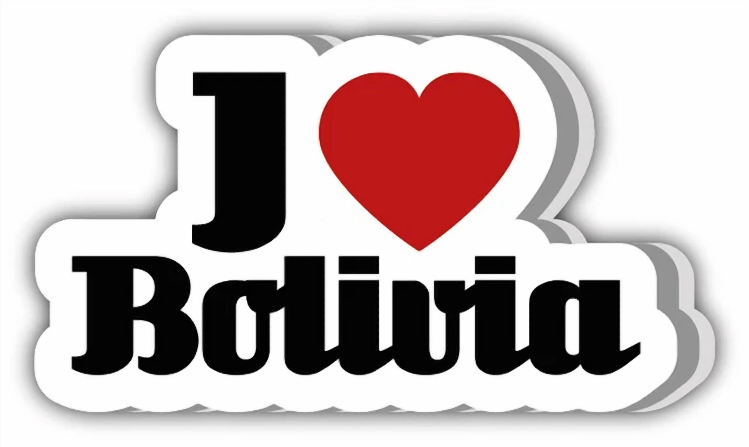 DOPASTICKER I Love Bolivia Label Sticker Decal Phone Decal Water Bottle ...