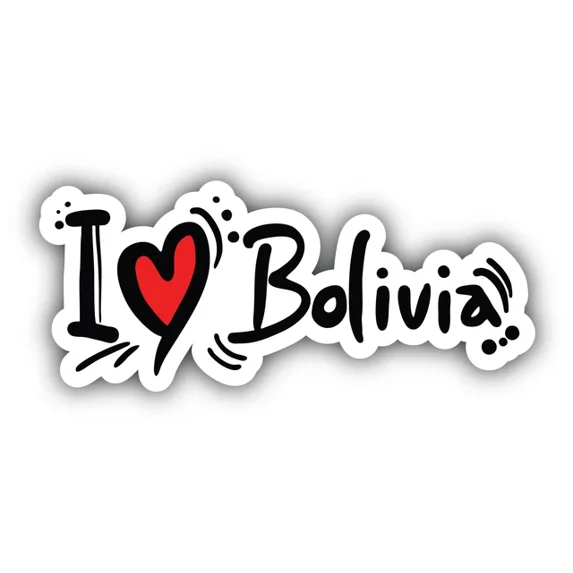 DOPASTICKER I Love Bolivia Sticker Car Phone Decal Water Bottle ...