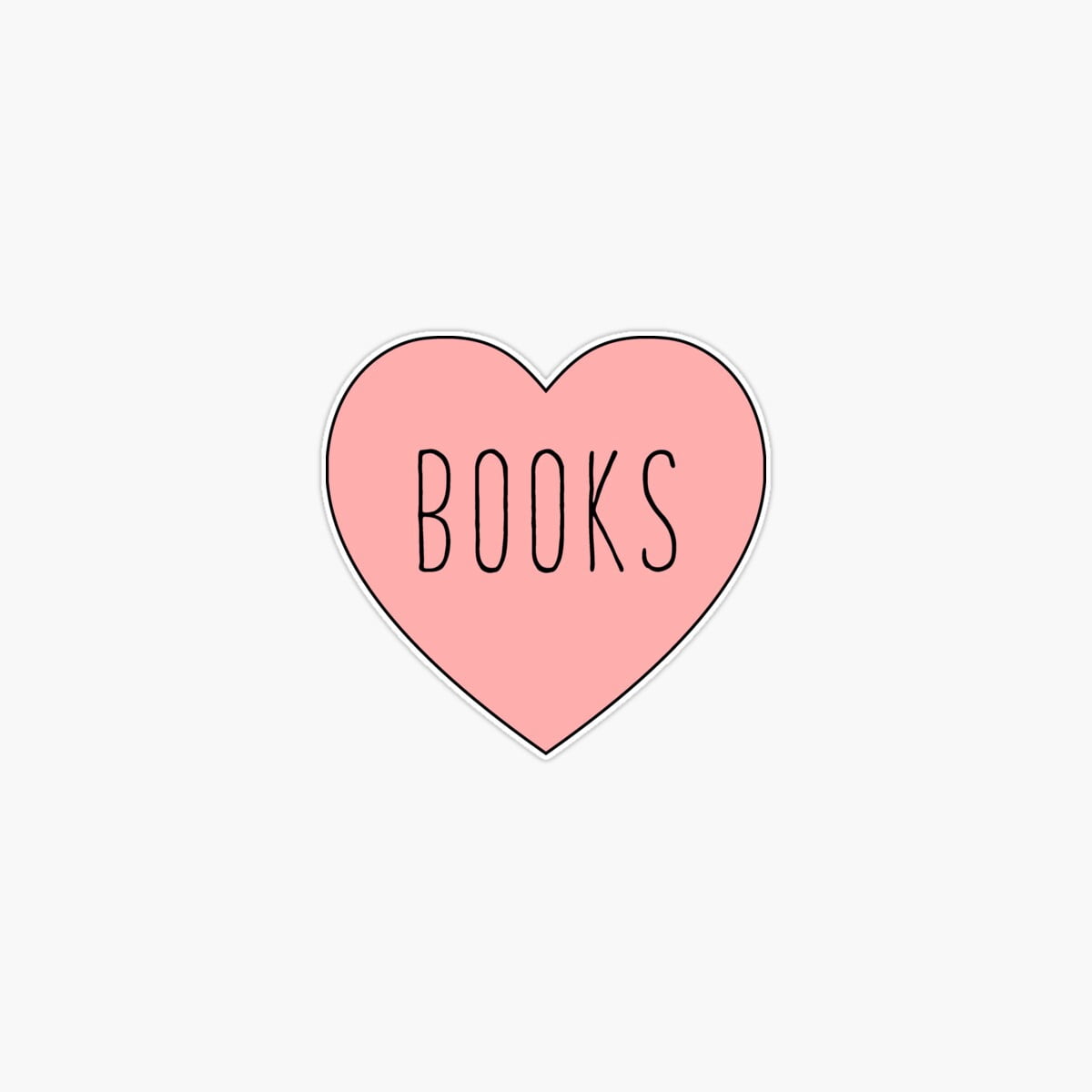 DOPASTICKER I Love Books Heart Sticker, Phone Sticker Water Bottle ...