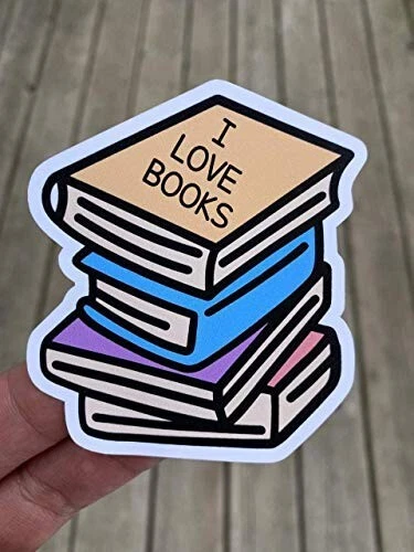 DOPASTICKER I Love Books Sticker Phone Decal Water Bottle Stickers ...