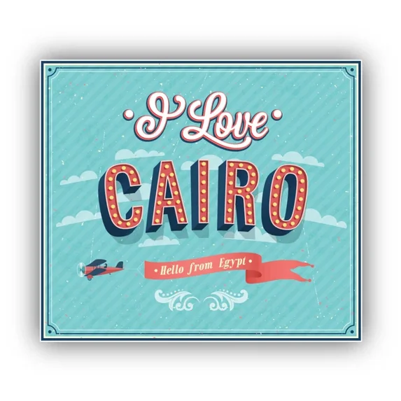 DOPASTICKER I Love Cairo Egypt Retro Sticker Phone Decal Water Bottle Stickers, Cars Stickers ...