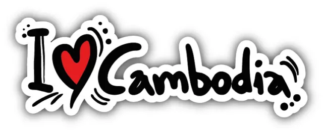 DOPASTICKER I Love Cambodia Car Sticker Phone Decal Water Bottle ...