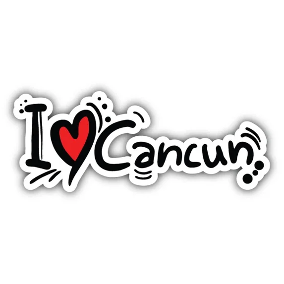 DOPASTICKER I Love Cancun Sticker Decal Phone Decal Water Bottle ...