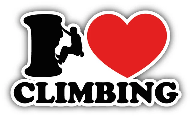 DOPASTICKER I Love Climbing Sticker Decal Phone Decal Water Bottle ...