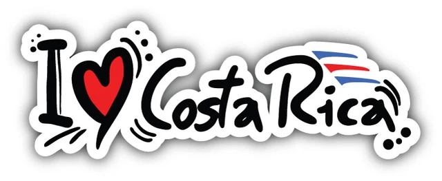 DOPASTICKER I Love Costa Rica Flag Car Sticker Phone Decal Water Bottle ...