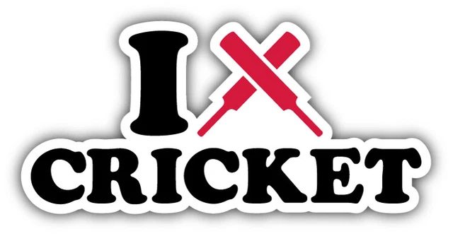DOPASTICKER I Love Cricket Sticker Decal Phone Decal Water Bottle ...