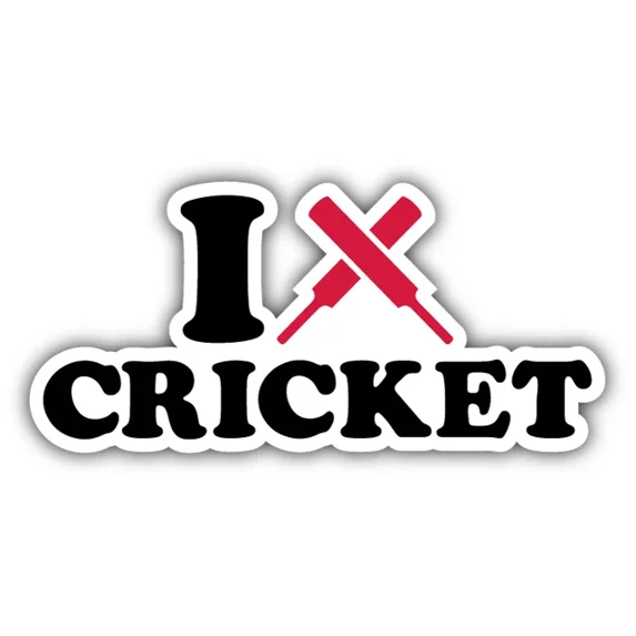 DOPASTICKER I Love Cricket Sticker Decal Phone Decal Water Bottle ...