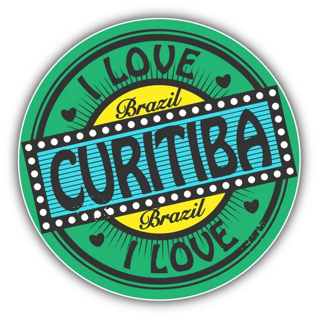 DOPASTICKER I Love Curitiba City Brazil Travel Stamp Sticker Decal ...
