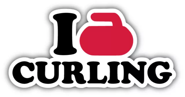 DOPASTICKER I Love Curling Label Sticker Decal Phone Decal Water Bottle ...