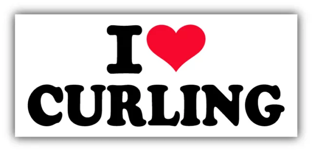 DOPASTICKER I Love Curling Sticker Decal Phone Decal Water Bottle ...