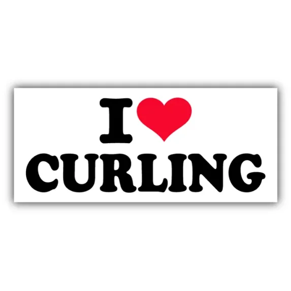 DOPASTICKER I Love Curling Sticker Decal Phone Decal Water Bottle ...