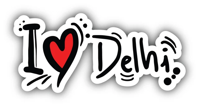 DOPASTICKER I Love Delhi Sticker Car Phone Decal Water Bottle Stickers ...