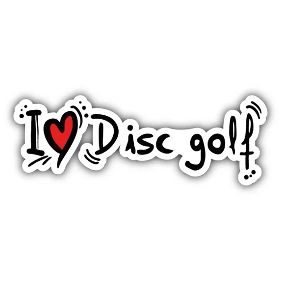 DOPASTICKER I Love Disc Golf Sticker Decal Phone Decal Water Bottle ...