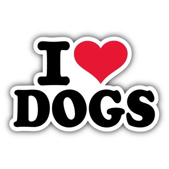 DOPASTICKER I Love Dogs Slogan Sticker Decal Phone Decal Water Bottle ...