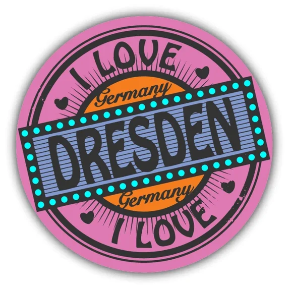 DOPASTICKER I Love Dresden Rubber Car Sticker Phone Decal Water Bottle ...