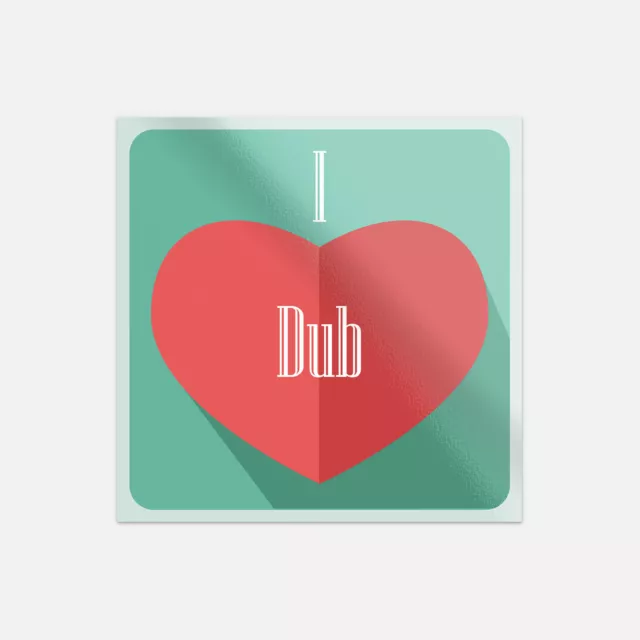 DOPASTICKER I Love Dub Heart Music Sticker Decal Phone Decal Water ...