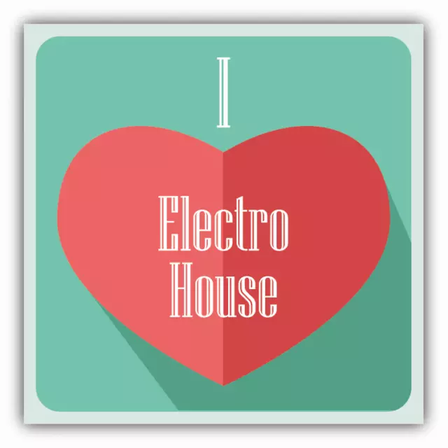 DOPASTICKER I Love Electro House Heart Music Sticker Decal Phone Decal ...