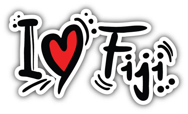 DOPASTICKER I Love Fiji Car Sticker Phone Decal Water Bottle Stickers ...