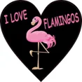 DOPASTICKER I Love Flamingos Heart Sticker Phone Sticker, Latop Sticker ...