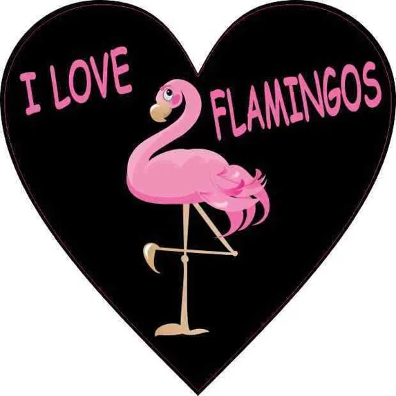 DOPASTICKER I Love Flamingos Heart Sticker Phone Sticker, Latop Sticker ...