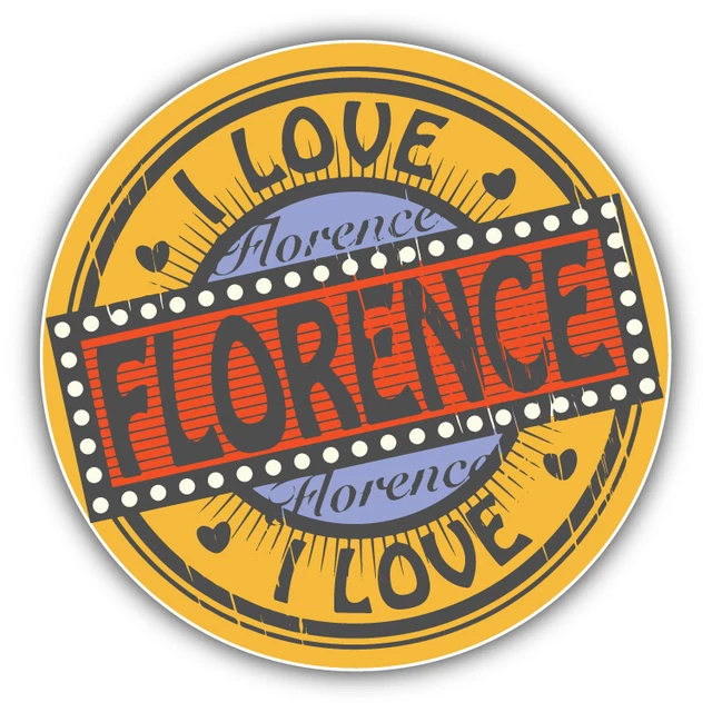 DOPASTICKER I Love Florence Italy Travel Label Sticker Decal Phone ...