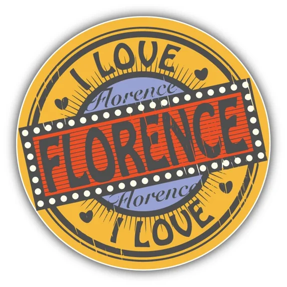 DOPASTICKER I Love Florence Italy Travel Label Sticker Decal Phone ...