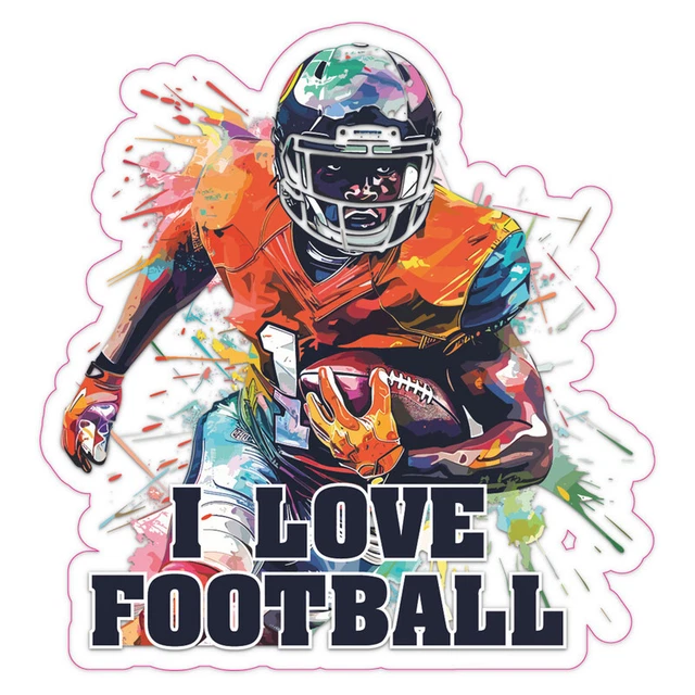 DOPASTICKER I Love Football Sticker Decal Phone Decal Water Bottle ...