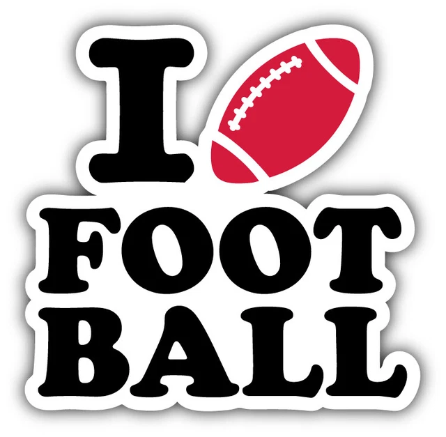 DOPASTICKER I Love Football Sticker Decal Phone Decal Water Bottle ...