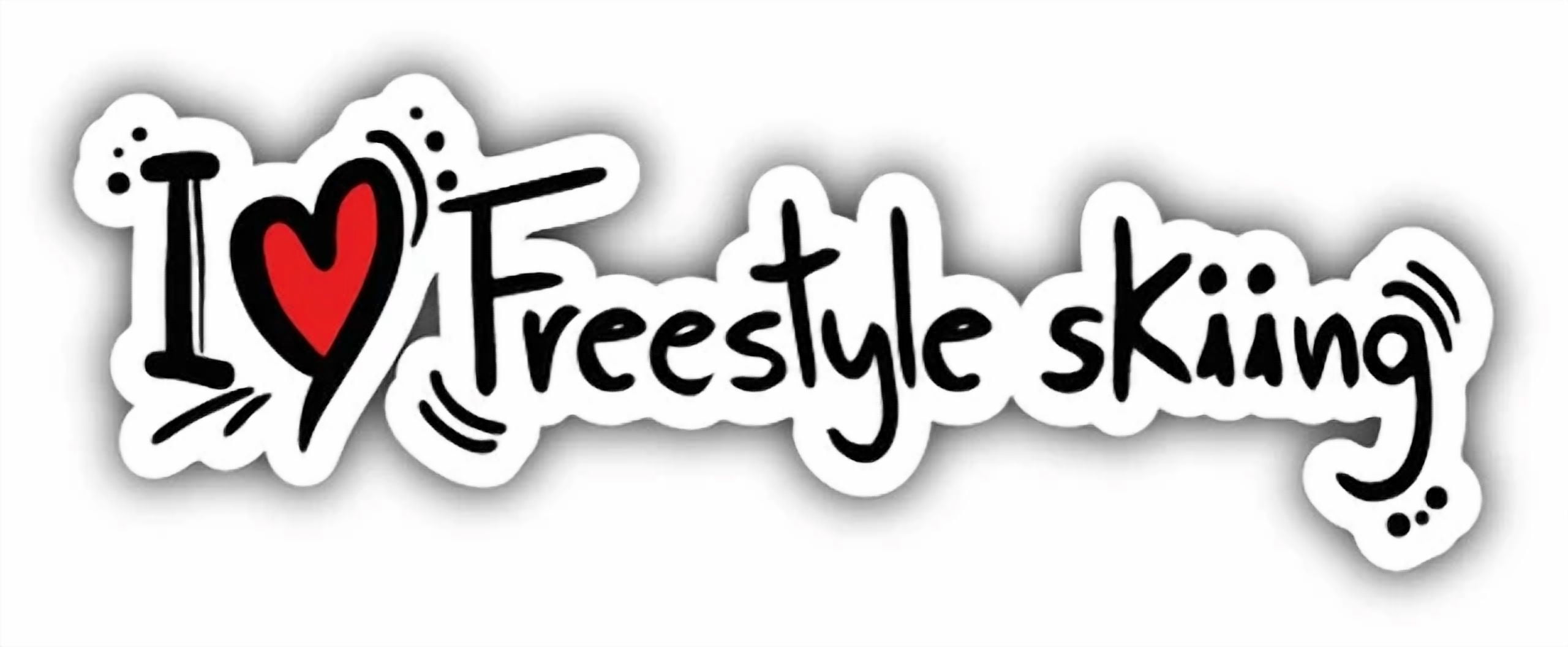 DOPASTICKER I Love Freestyle Skiing Sticker Decal Phone Decal Water ...