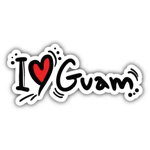 DOPASTICKER I Love Guam Sticker Decal Phone Decal Water Bottle Stickers ...