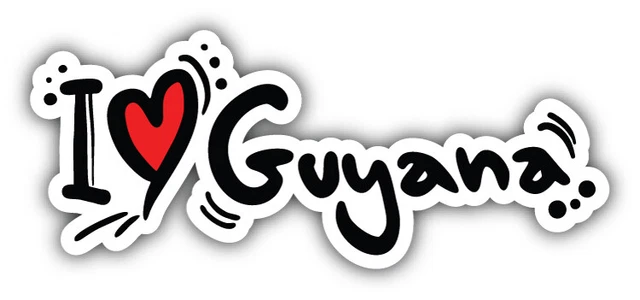 DOPASTICKER I Love Guyana Car Sticker Phone Decal Water Bottle Stickers ...