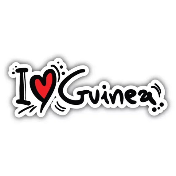 DOPASTICKER I Love Gvinea Slogan Sticker Decal Phone Decal Water Bottle ...