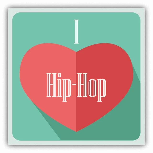 DOPASTICKER I Love Hip-Hop Heart Music Sticker Decal Phone Decal Water ...