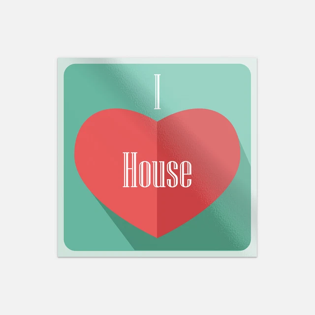 DOPASTICKER I Love House Heart Music Sticker Decal Phone Decal Water ...