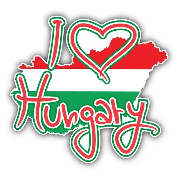 DOPASTICKER I Love Hungary Map Flag Label Car Sticker Phone Decal Water ...
