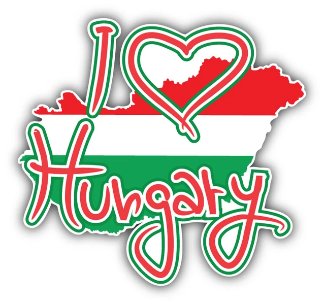 DOPASTICKER I Love Hungary Map Flag Label Sticker Decal Phone Decal ...