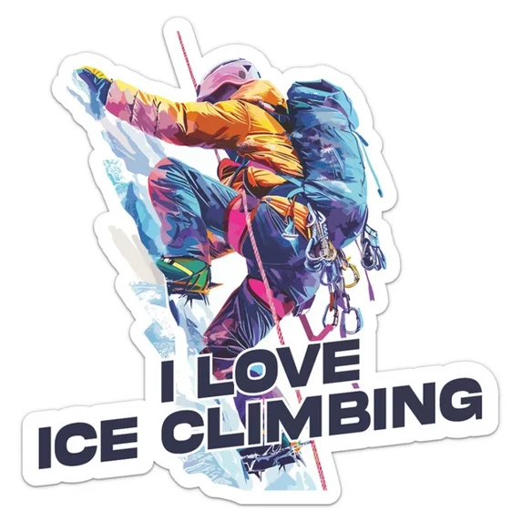DOPASTICKER I Love Ice Climbing Sticker Decal Phone Decal Water Bottle ...