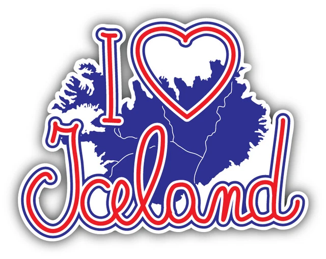 DOPASTICKER I Love Iceland Map Label Car Sticker Phone Decal Water ...