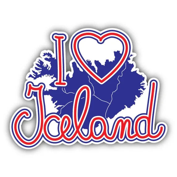 DOPASTICKER I Love Iceland Map Label Sticker Decal Phone Decal Water ...
