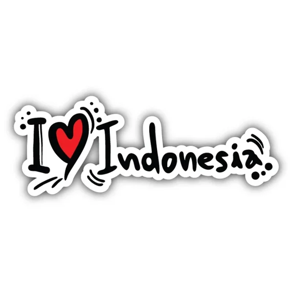 DOPASTICKER I Love Indonesia Car Sticker Phone Decal Water Bottle ...