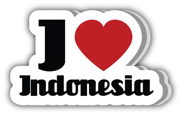 DOPASTICKER I Love Indonesia Slogan Sticker Decal Phone Decal Water ...