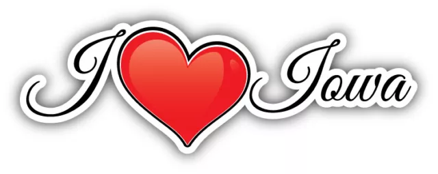 DOPASTICKER I Love Iowa Usa Travel Car Sticker Phone Decal Water Bottle ...