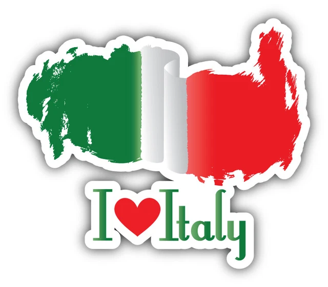 DOPASTICKER I Love Italy Flag Car Sticker Phone Decal Water Bottle ...