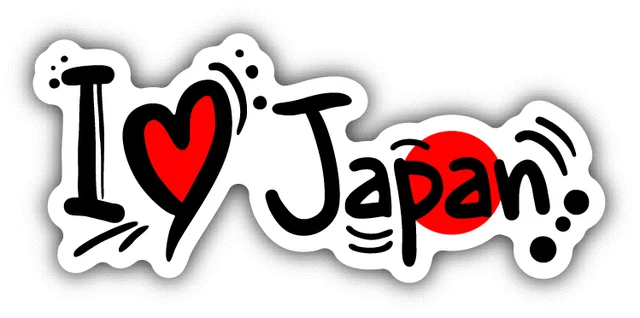 DOPASTICKER I Love Japan Travel Slogan Sticker Decal Phone Decal Water ...
