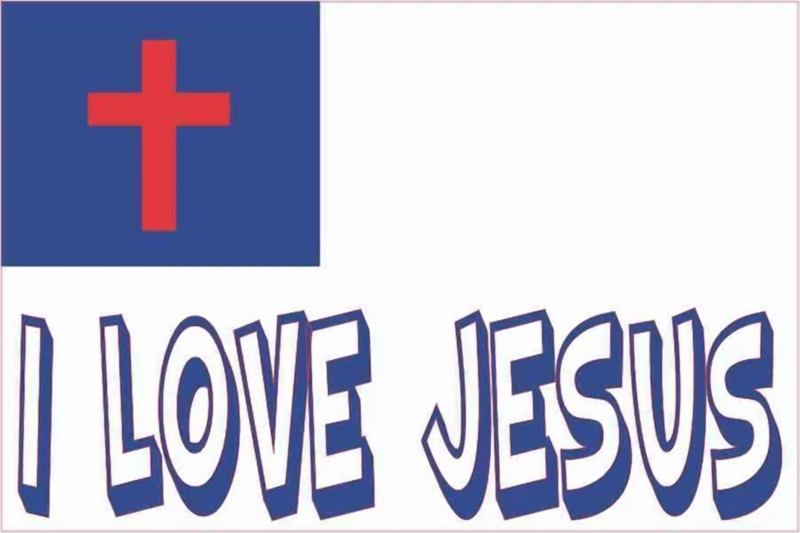 DOPASTICKER I Love Jesus Christian Flag Sticker Religiouss Sticker ...