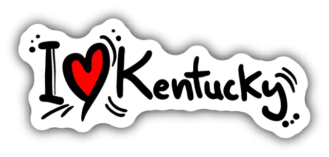 DOPASTICKER I Love Kentucky Travel Car Sticker Phone Decal Water Bottle ...